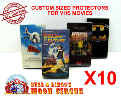 10x STANDARD VHS MOVIE (SIZE A) CLEAR PLASTIC PROTECTIVE BOX PROTECTORS ...