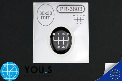 1X Gear Shift Sticker 30 X 38 Mm 5 Gears Emblems For Shift Knob 3D ...