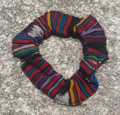 Black Red Scrunchie Guatemala Hand Made Yoga Bright NEW Scrunchy Hair ...