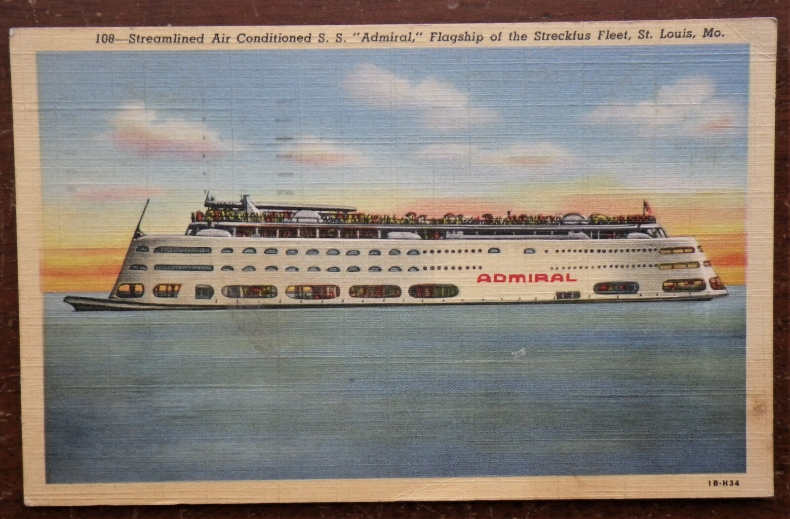 S.S. "Admiral" Flagship Of The Streckfus Fleet St. Louis, Missouri Ship ...