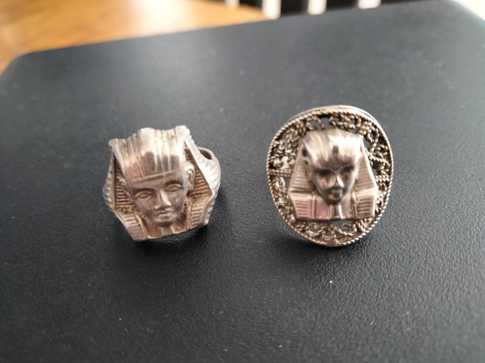 Egyptian Pharaoh Solid Silver Hall Marked Ring London… - Gem