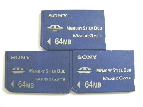 3 x 64MB Memory Stick Duo Card ( 3 x 64 MB MS Duo ) SONY gebraucht ...