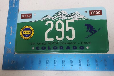 Colorado License Plate 2000 CO Graphic Special Event Denver ALPCA 46th ...
