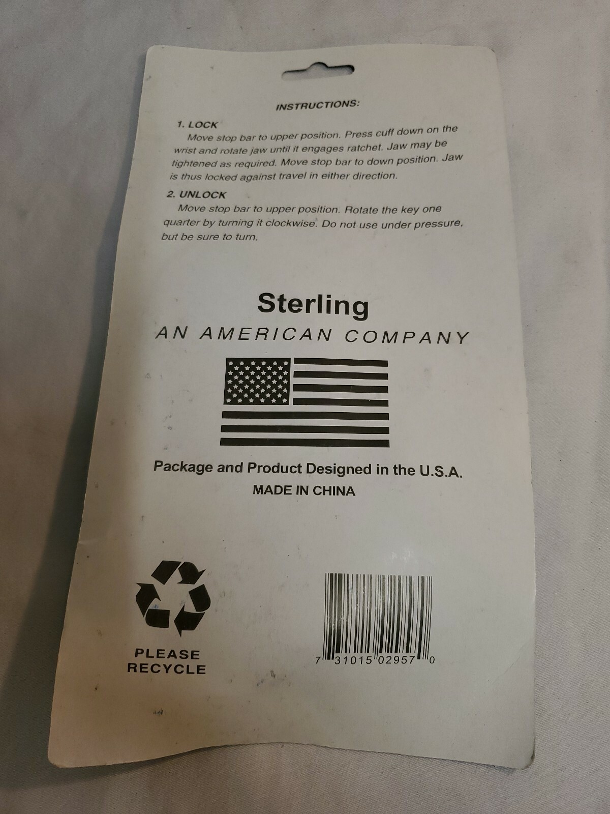 Vintage Sterling Die Cast Metal Handcuffs Working Keys Unopened Package ...