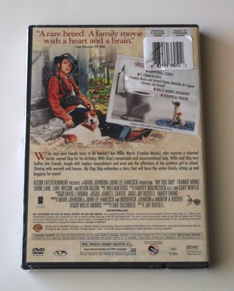 My Dog Skip (DVD 2006) Frankie Muniz, Diane Lane, Kevin Bacon. New ...