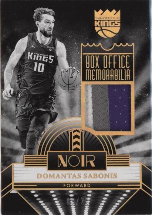 2023-24 Panini Noir - Box Office Memorabilia Domantas Sabonis #BOM-SAB ...