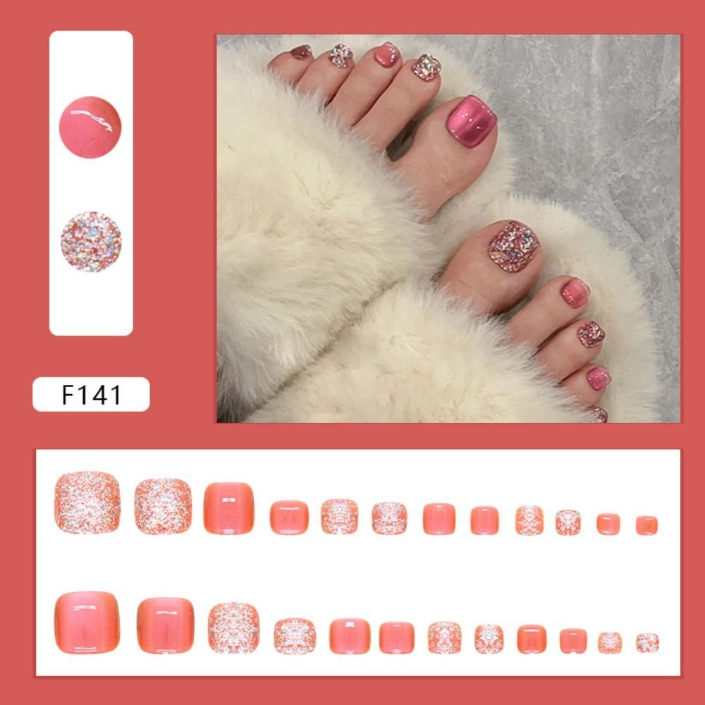 Simple Toe Nails French Foot Nails Nail Tips Fake Toenails for Women ...