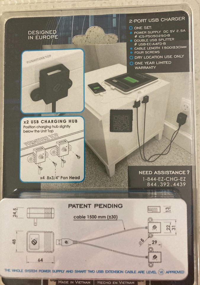 2-Port USB Charger Mount Charging System NEW ICS Innovation EZ ...