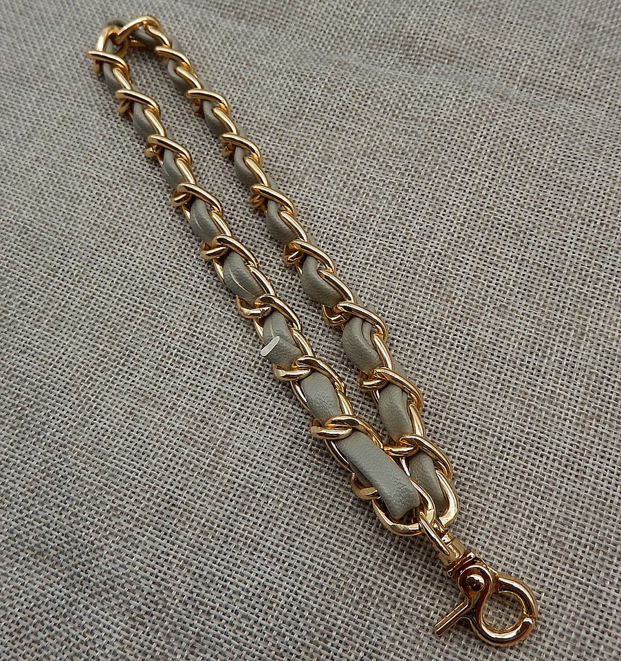 Leather Metal Chain Handbag Wallet Handle Purse Strap Wristlet for ...