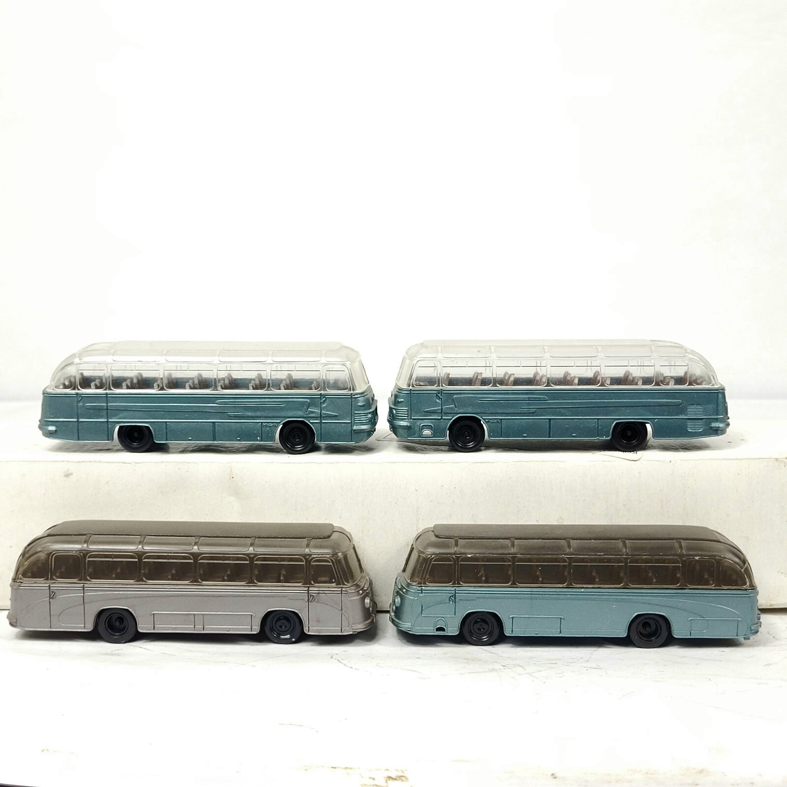 4x VINTAGE Hammer MAN, Bussing No 1, No 2 Plastic Coach Bus W. Germany ...