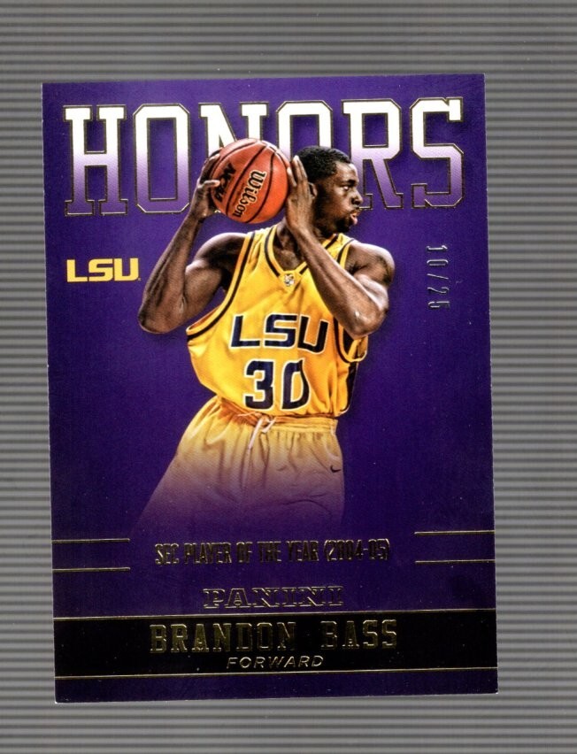 2015 PANINI LSU TIGERS BRANDON BASS #BB-LSU HONORS GOLD INSERT 10/25 | eBay