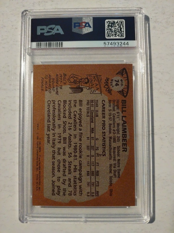 1981 Topps Basketball Bill Laimbeer #74 Mid-West PSA 7 NM "Rookie" 🏀🏀 ...