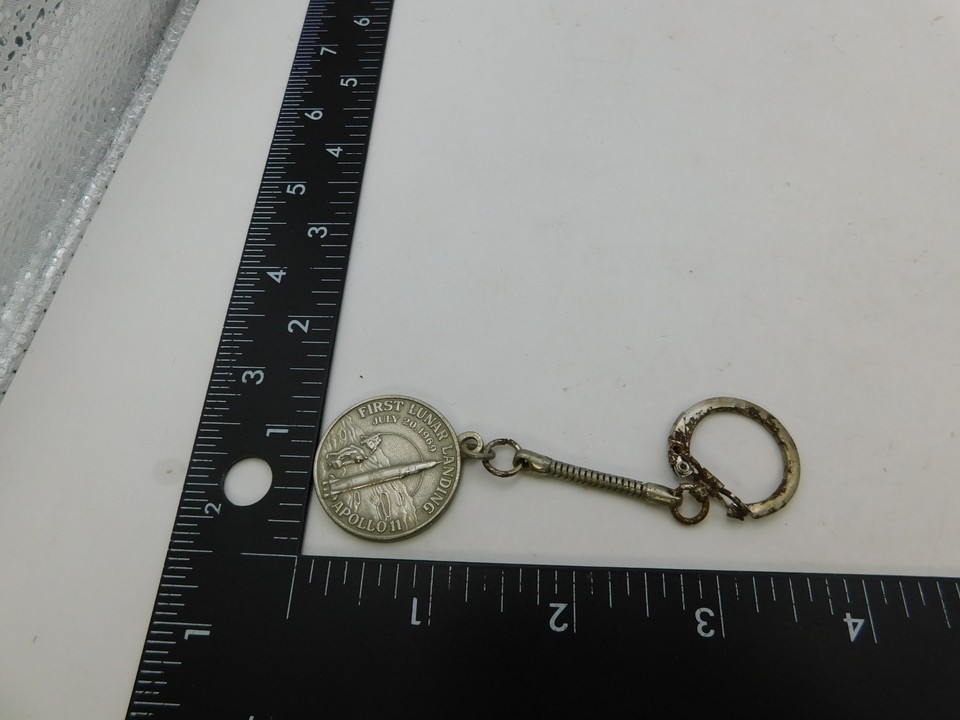 Vtg First Lunar Landing Apollo 11, July 20, 1969 Token Keychain Fob Key ...