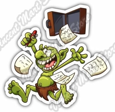 Crazy Patent Troll Internet Cartoon Gift Car Bumper Vinyl Sticker Decal ...