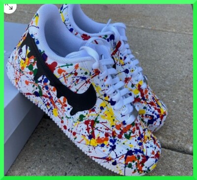 Custom Air Force 1 Splat City Black Drip/Air Force 1 Custom Shoes NEW ...