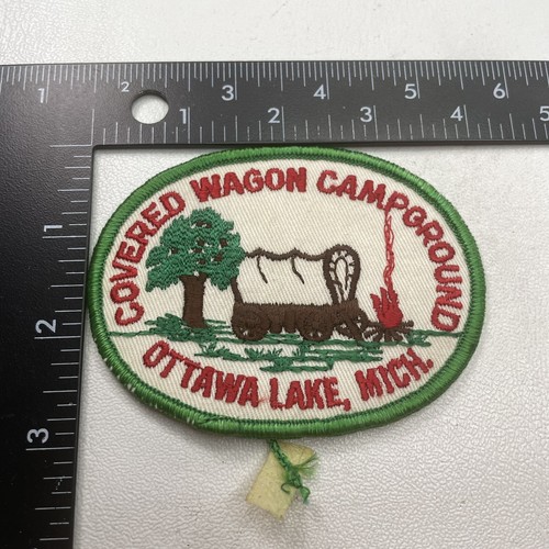 Vtg COVERED WAGON CAMPGROUND OTTAWA LAKE Michigan Patch C23U | eBay