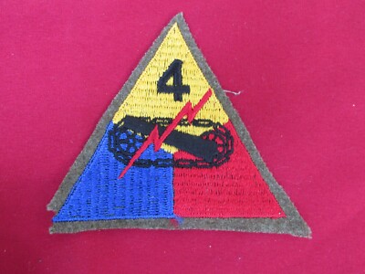 US Army 4th Armored division cut edge no glow patch wool felt woolie | eBay