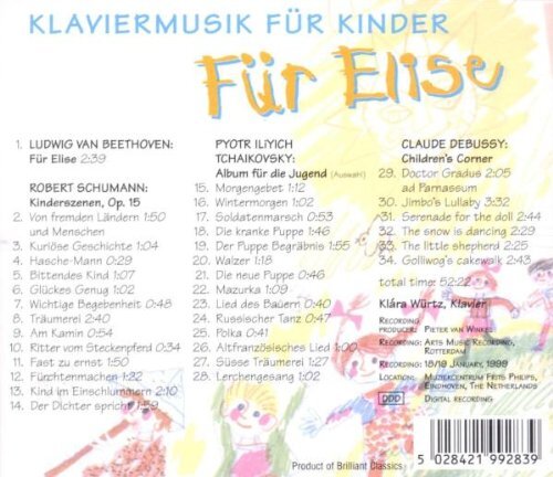 Ludwig Van Beethoven Fur Elize/piano for Children (Wurtz) (CD) Album | eBay