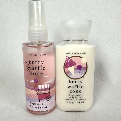 Bath & Body Works Berry Waffle Cone Lotion Fragrance Mist Travel Size 3 ...