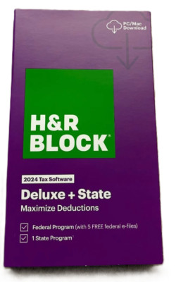 H&R Block Deluxe State Tax Preparation Software 2024 PC/Mac | eBay
