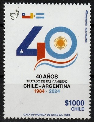 Chile 2024 40th Ann Peace Treaty Chile-Argentina -Shipping to US not ...