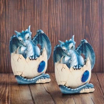2-PC Gift Set 4"H September Birthstone Dragon Baby Hatchling in Egg ...