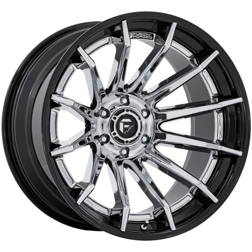 20x9 +1 Fuel 1PC FC403 Burn 5x5.0 Chrome W/ Gloss Black Lip Wheels (Set ...