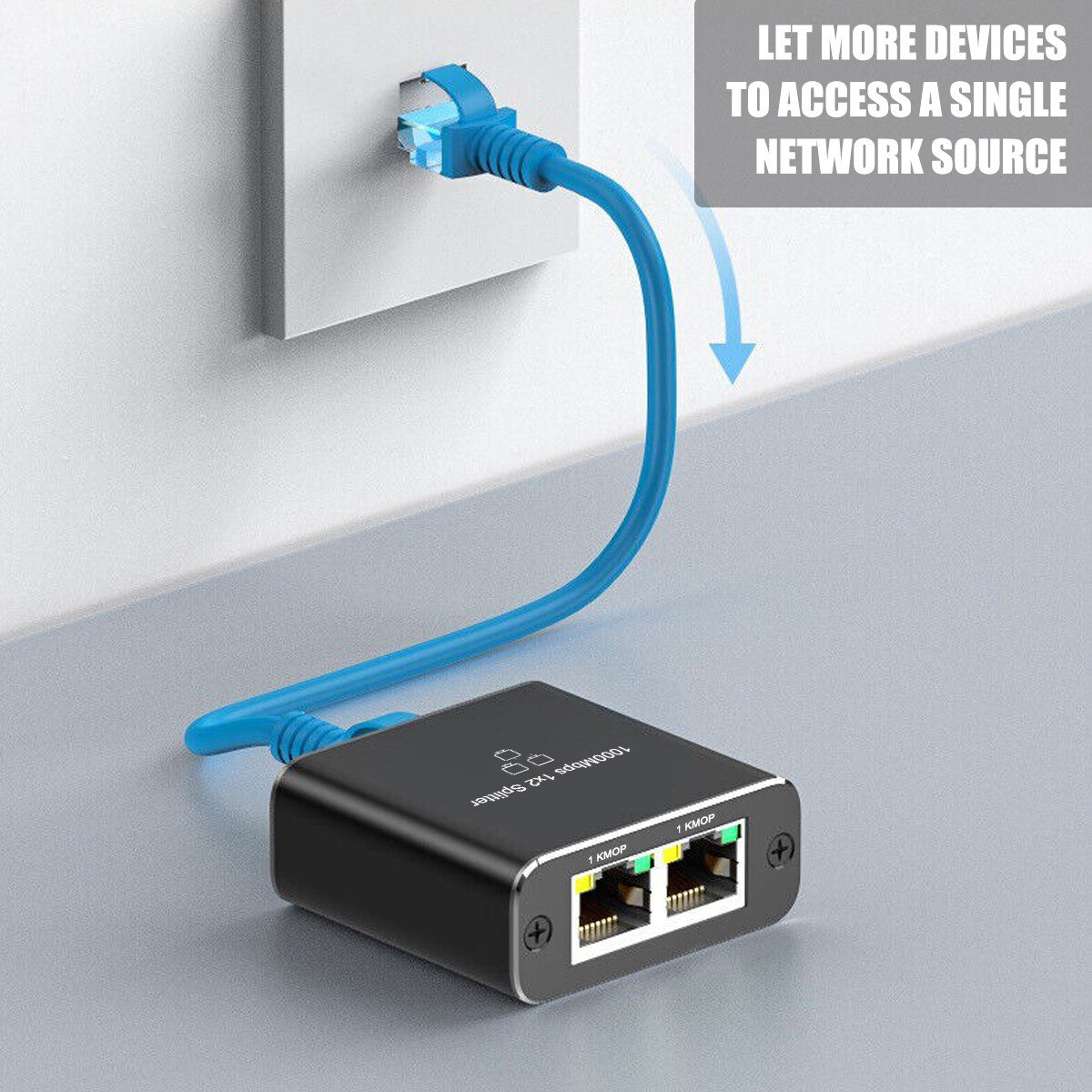 Gigabit 1000Mbps RJ45 Splitter 1X2 Ethernet cable 1 in 2 out Network ...