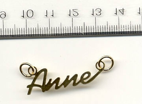 14KT GOLD PLATED "ANNE" PERSONALIZED NAMEPLATE WORD CHARM | eBay
