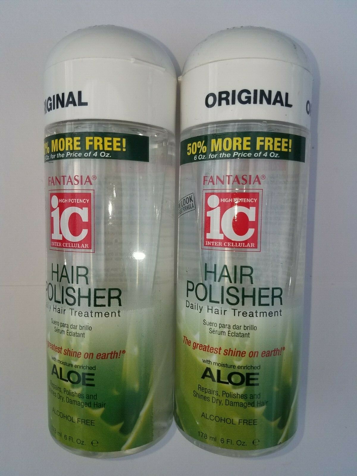 2 Fantasia IC Hair Polisher w/ Aloe Daily Hair Treatment Alcohol Free 6 ...