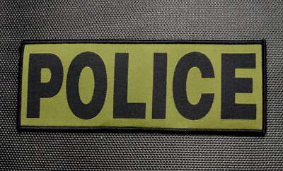 8" X 3" Woven POLICE Placard Uniform Patch Law Enforcement LEO OD ...