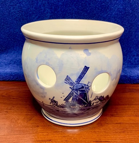 Vintage Delft Blue & White Hand Painted Crocus Bowl Planter Holland ...