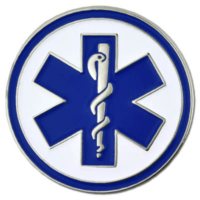 EMT FIRE EMERGENCY MEDICAL TECHNICIAN BLUE STAR OF LIFE CADUCEUS BADGE ...