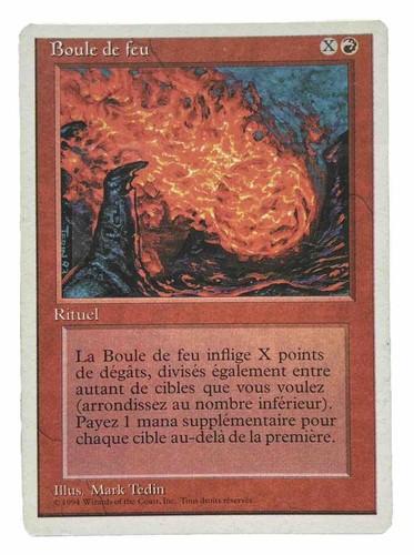 MTG - Boule de Feu - Fireball - French - NM - Unplayed Red MAGIC CARD ...