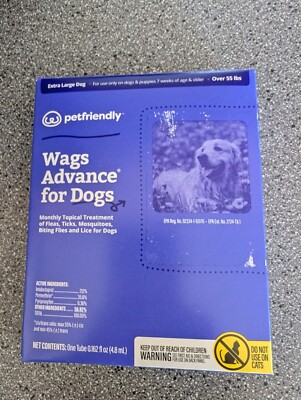 Petfriendly Wags Advanced For Dogs Flea &tick Control For Dogs Over ...