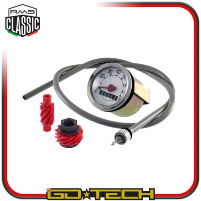 Kit Tachometer Vespa 50 N L R S Runder Tachometer 80 KMH Komplett Mit ...