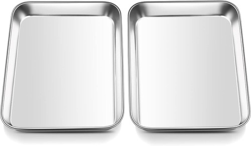 Mini Oven Tray, Stainless Steel Small Baking Trays Sheets Pan ...