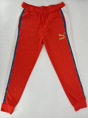 Puma Track Pants Men's Small 1968 Iconic Orange Tape Firelight T7 ...