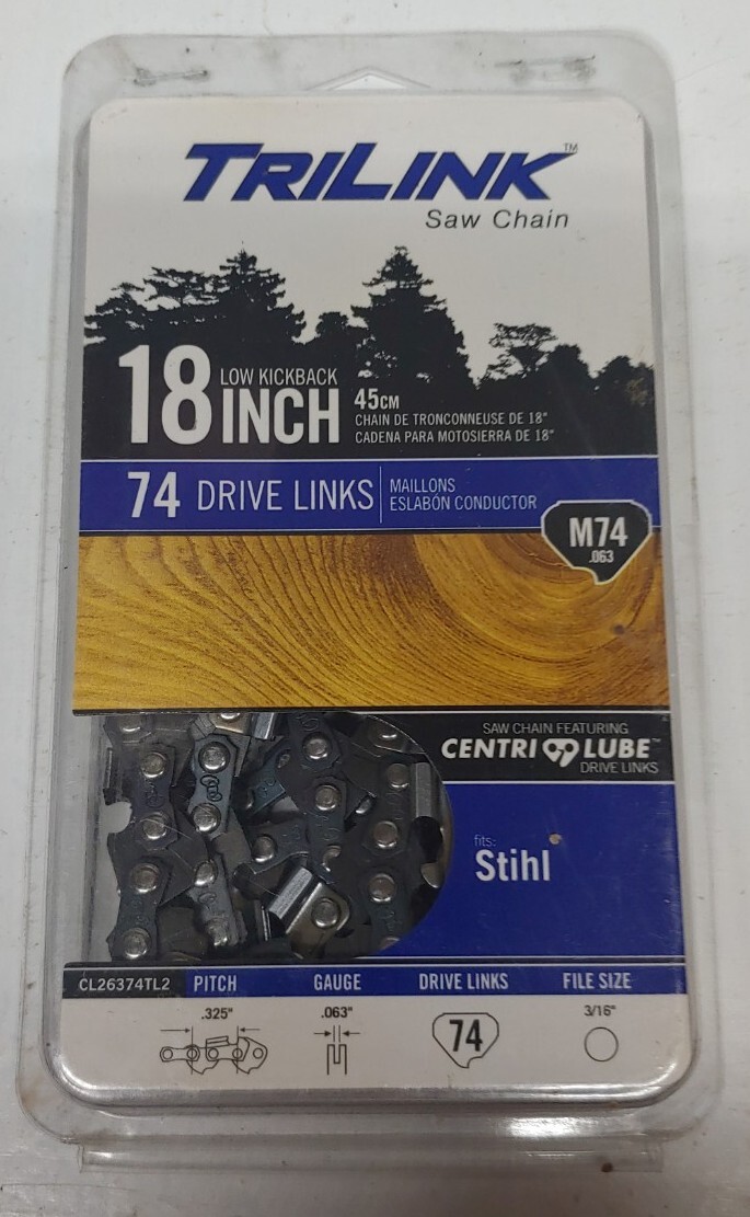 TriLink 18-Inch 74 Drive Links M74 Chainsaw Replacement Chain for Stihl ...