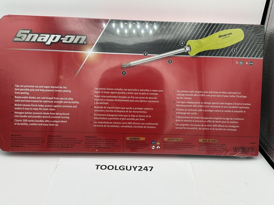Snap-on Tools SDDX70A HV 7pc Hi-Viz Yellow Handle Combination ...