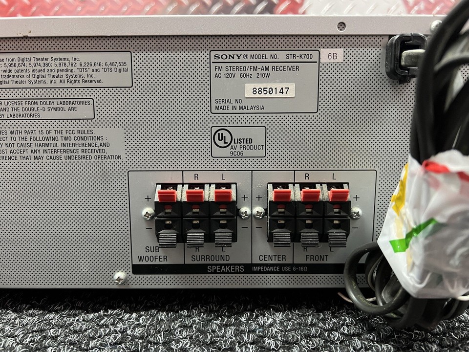 Sony STR-K700 Surroud 5.1 Ch. Receiver Opt/Coax Silver No Remote | eBay