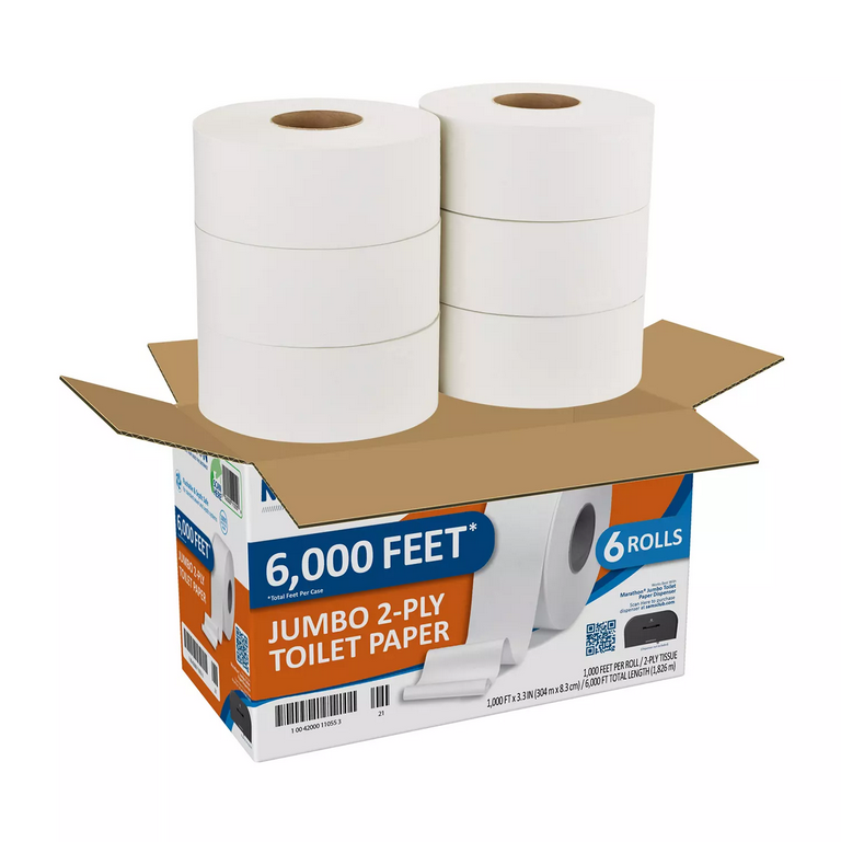 Marathon Jumbo Roll 2-Ply White Toilet Paper 6 rolls, 1000 ft./roll | eBay