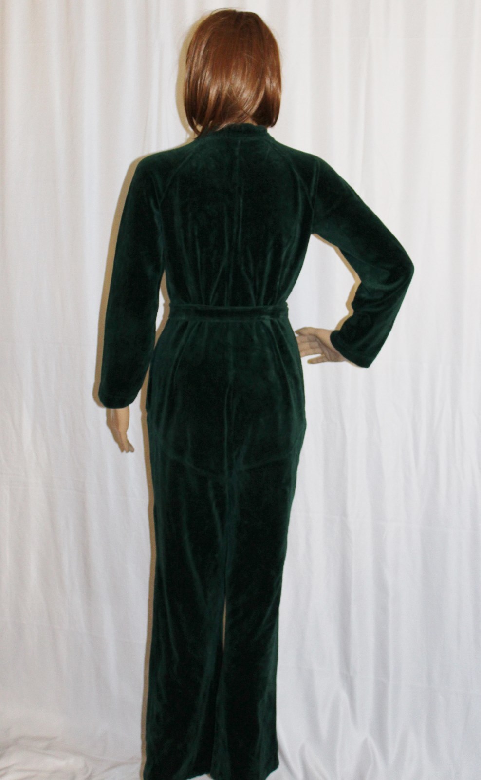 Vintage Velour JumpSuit PlaySuit Forrest Green Patty Woodard Racer Bond ...