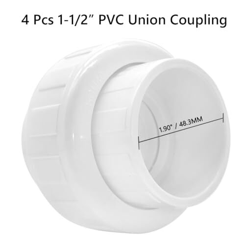 4 Pack 1-1/2" PVC Union Coupling Pipe Fitting (Socket x Socket), 1-1/2 ...