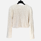 NWT H&M Tie-front Bow Sequin Ribbon Jacket Holidays White/Black XS S M ...