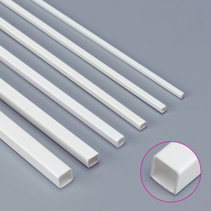 3mm 4mm 5mm 6mm ABS Plastic Square Tube Profile Rods Scratch Building ...