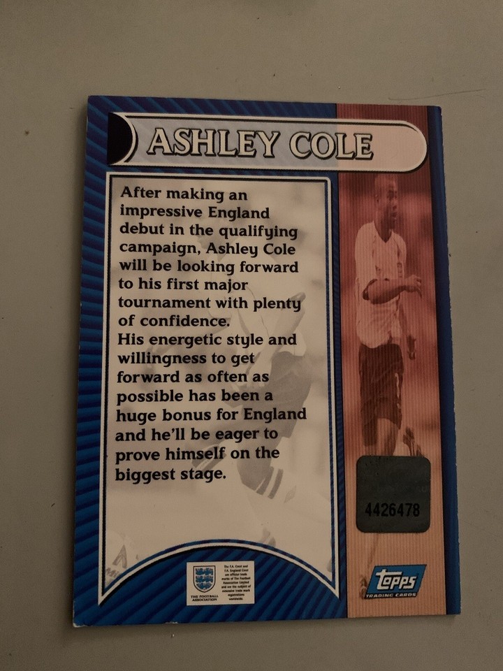 Extremely Rare - Signed Ashley Cole - England Topps 2002 | eBay UK