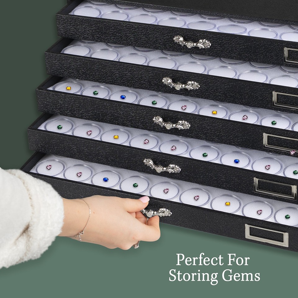 Novel Box 5 Drawer Jewelry Hobby Gem Organizer Display Case with Gem ...