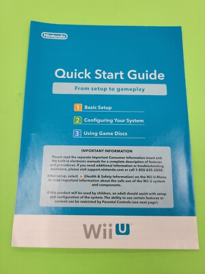 Wii U Quick Start Guide Insert | eBay