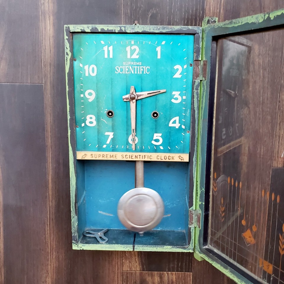 Antique Rare SUPREME SCIENTIFIC Collectible Clock Vintage Pendulum Wall ...